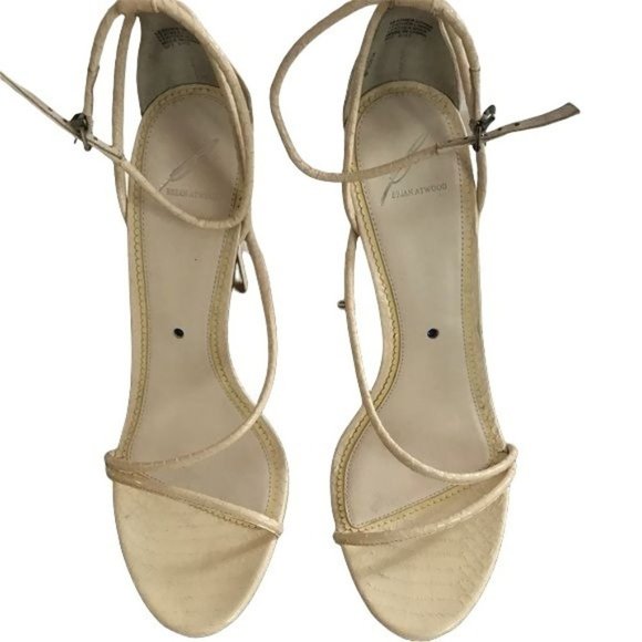 B Brian Atwood | Shoes | Brian Atwood Off White Snake Skin Strappy ...